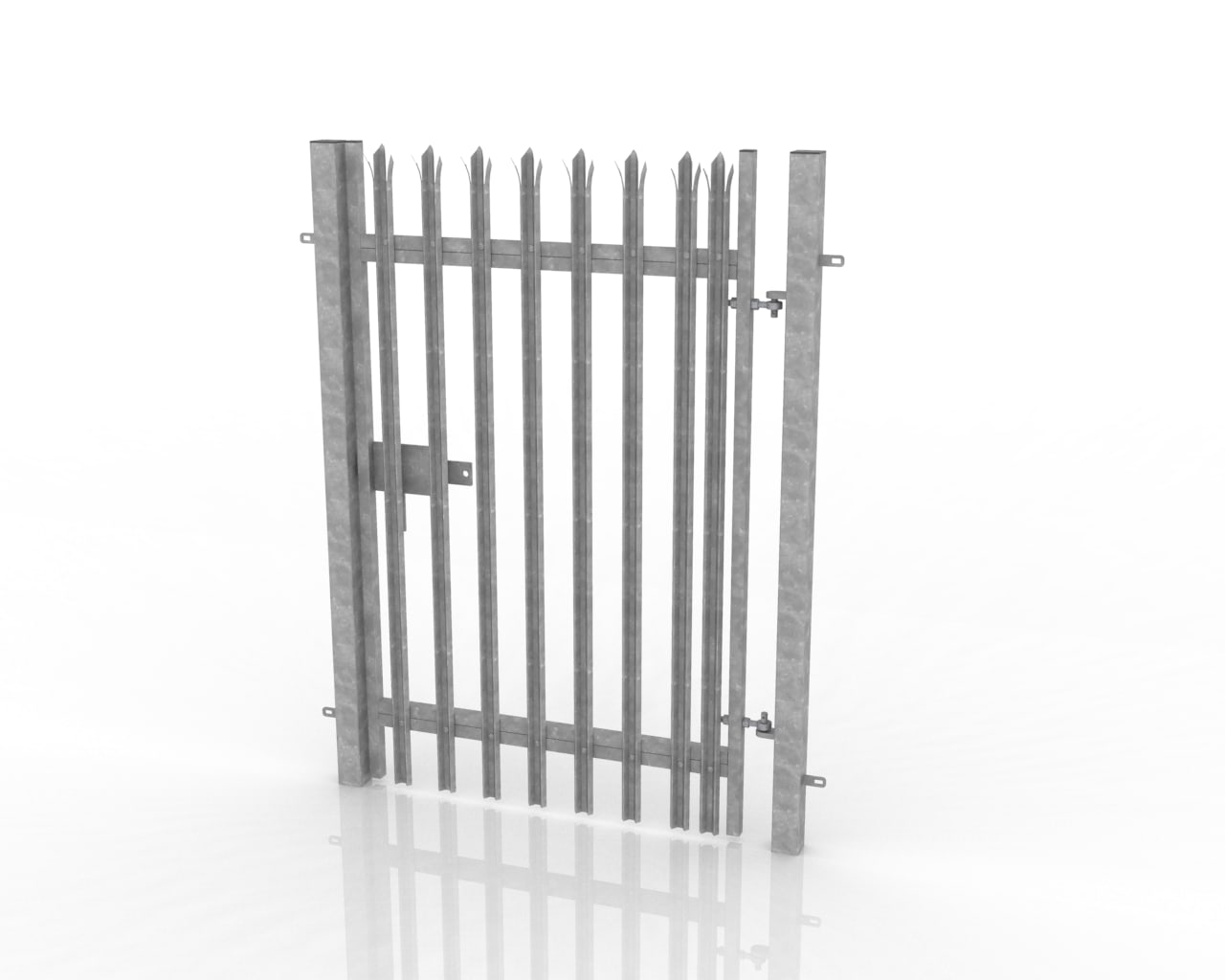 2.1m x 1.2m Pedestrian Palisade Security Gate Kit | First Fence Ltd