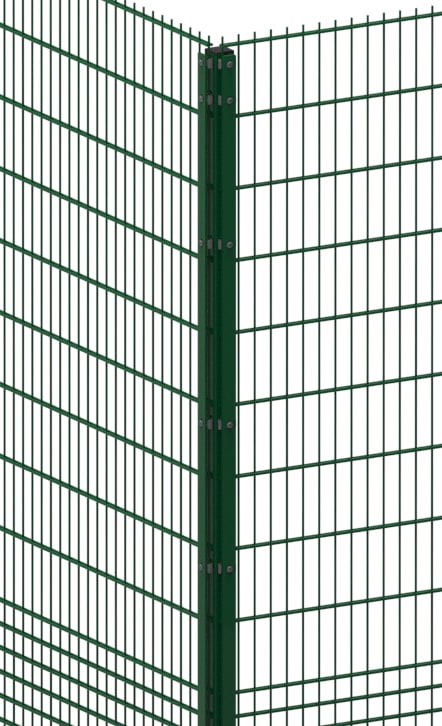 3.6m High 868 Rebound Mesh Corner Post With Clamp Bar Kit | First Fence Ltd