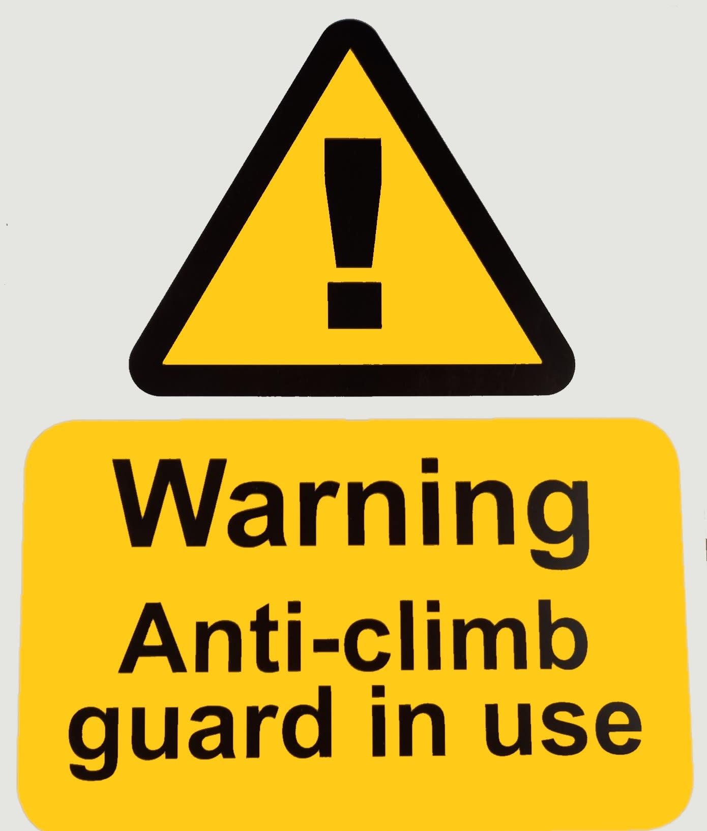 Warning Anti-Climb Guard In Use Sign | Rotating spikes Sign | First ...