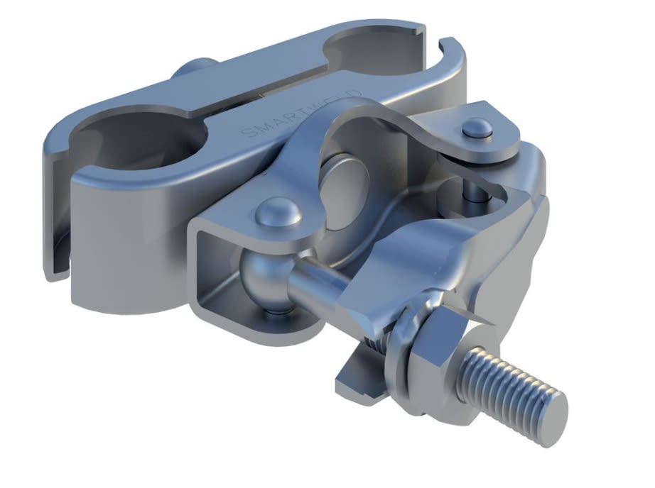 In Ground Scaffold Pole to Temporary Fencing Coupler | First Fence Ltd