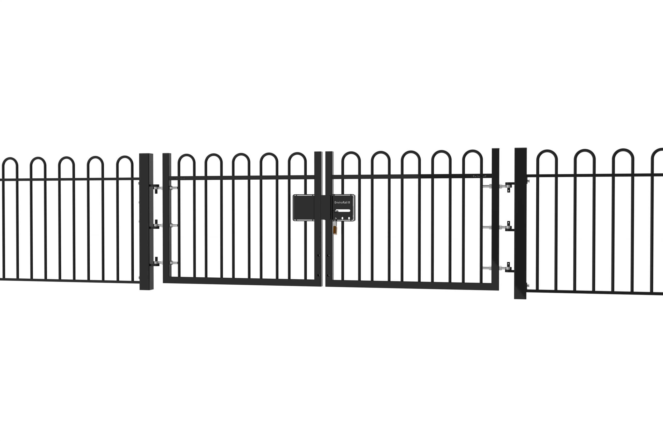 1.0m High x 4.0m Wide EnviroRail® Bow Top Double Leaf Gate | First ...