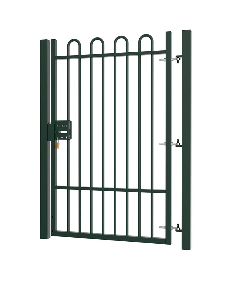 2.4m High x 1.2m Wide EnviroRail® Bow Top Single Leaf Gate | First ...