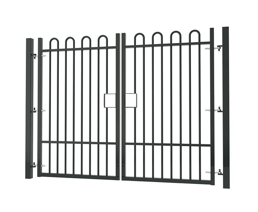 2.4m High x 6.0m Wide EnviroRail® Bow Top Double Leaf Gate | First ...