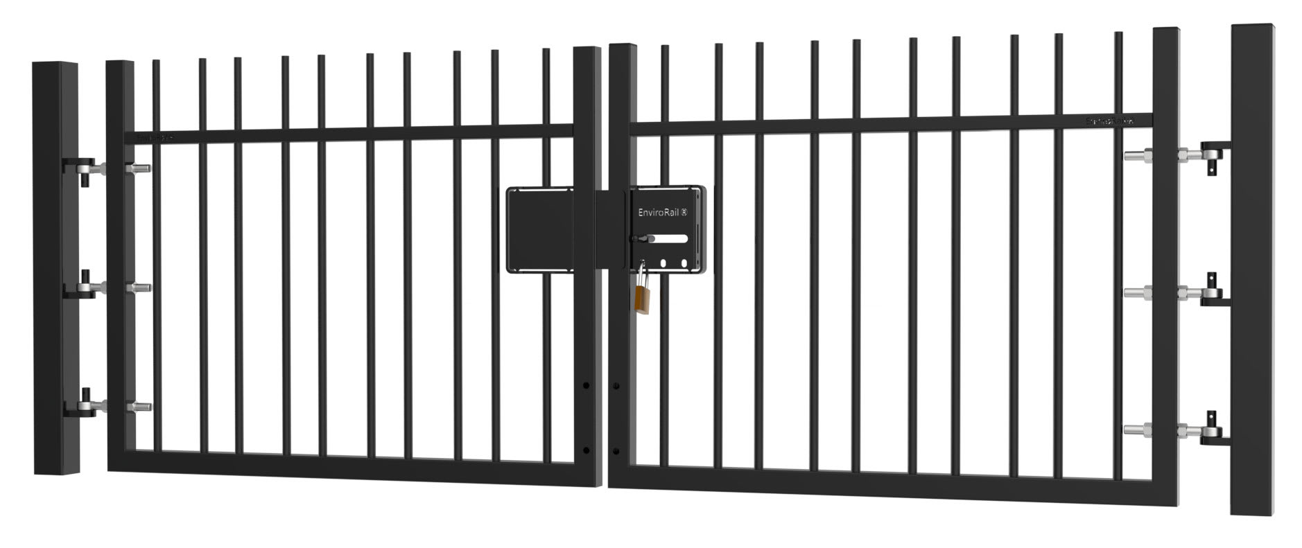 1.2m high x 5.0m wide EnviroRail® Vertical Bar Double Gate | First ...
