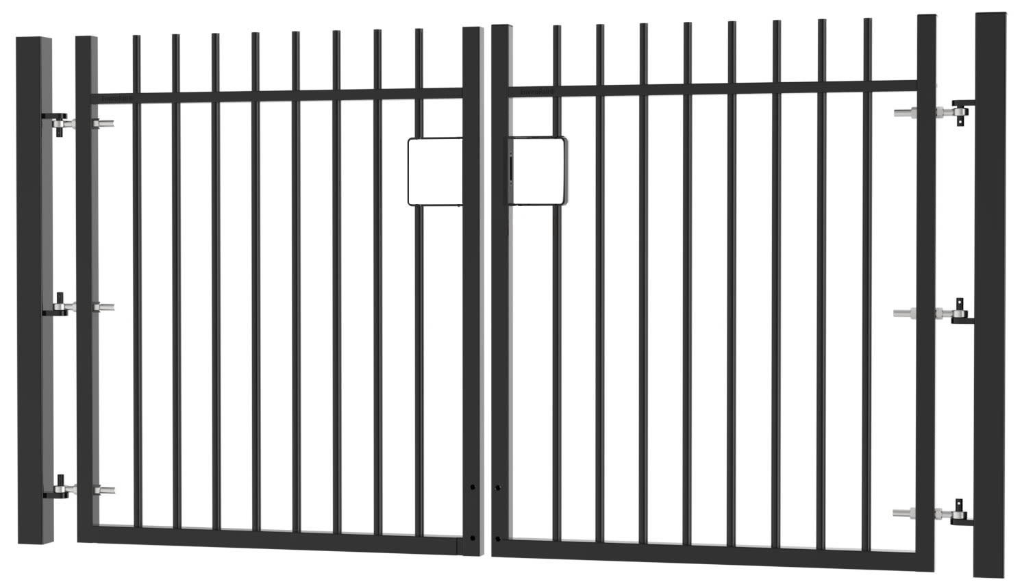 1.8m high x 4.0m wide EnviroRail® Vertical Bar Double Gate | First ...