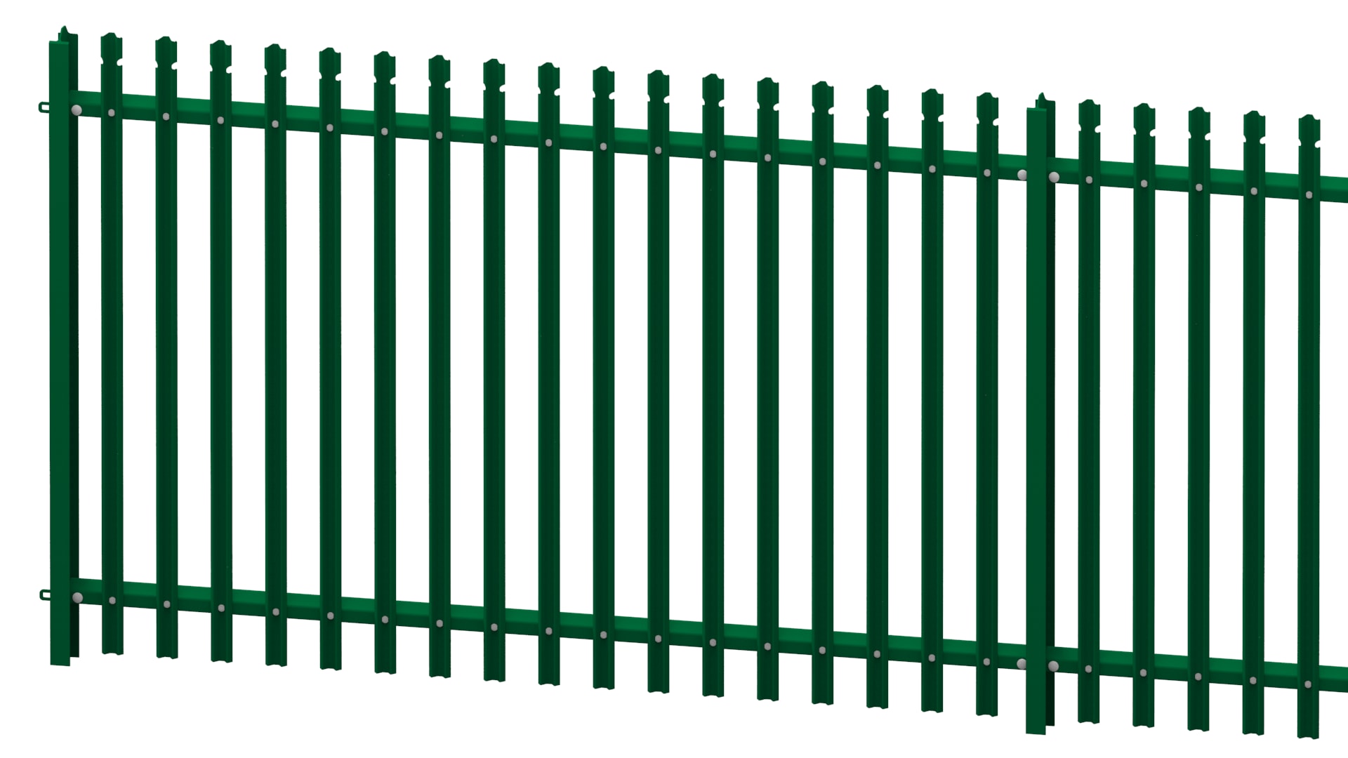 1.2m High Round & Notched | Powder Coated | Palisade | First Fence Ltd