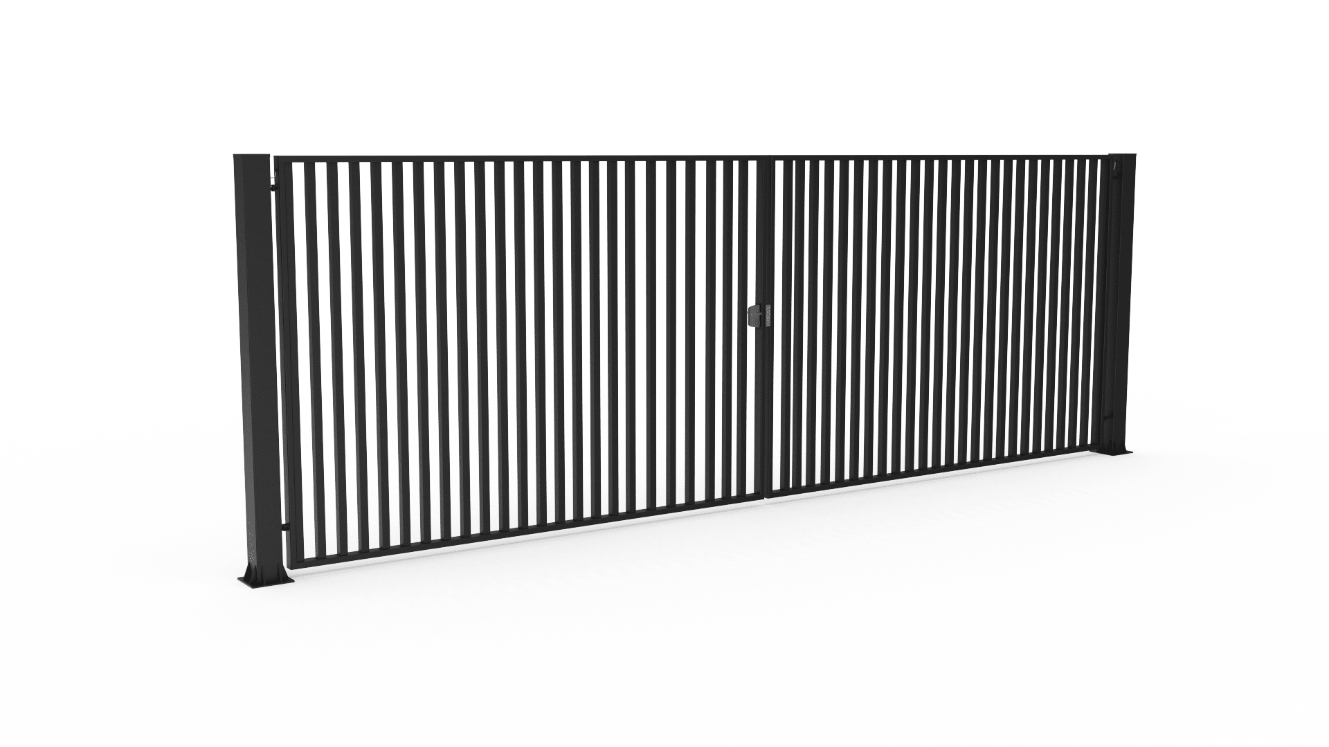 FFL 80D Manual Double Leaf Vertical Bar Swing Gate | First Fence Ltd