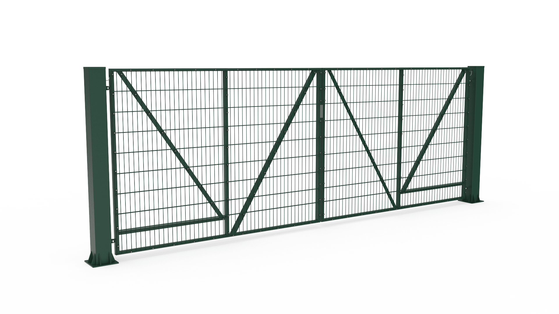 FFL 60D Prepped For Automation Double Leaf Mesh Swing Gate | First ...