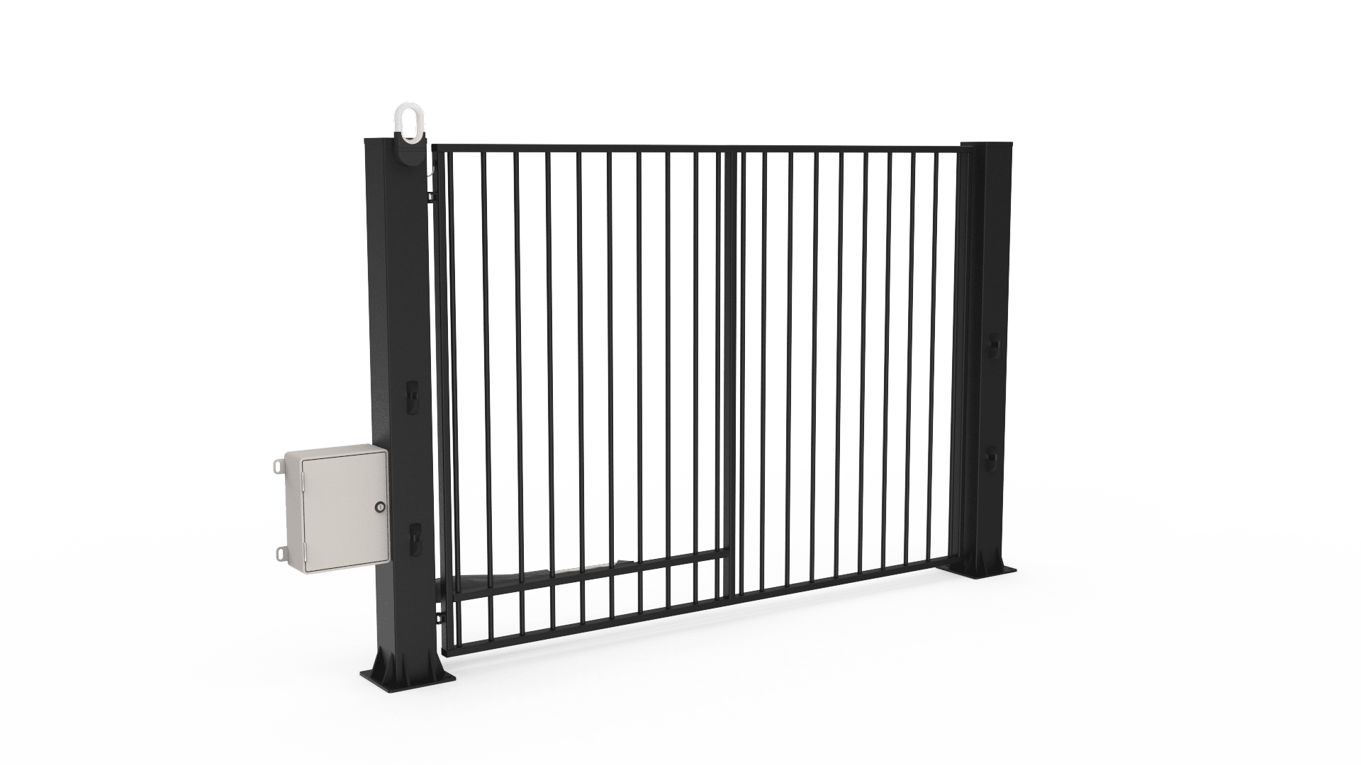 FFL 60S Single Leaf Vertical Bar Swing Gate with Automation Bundle ...