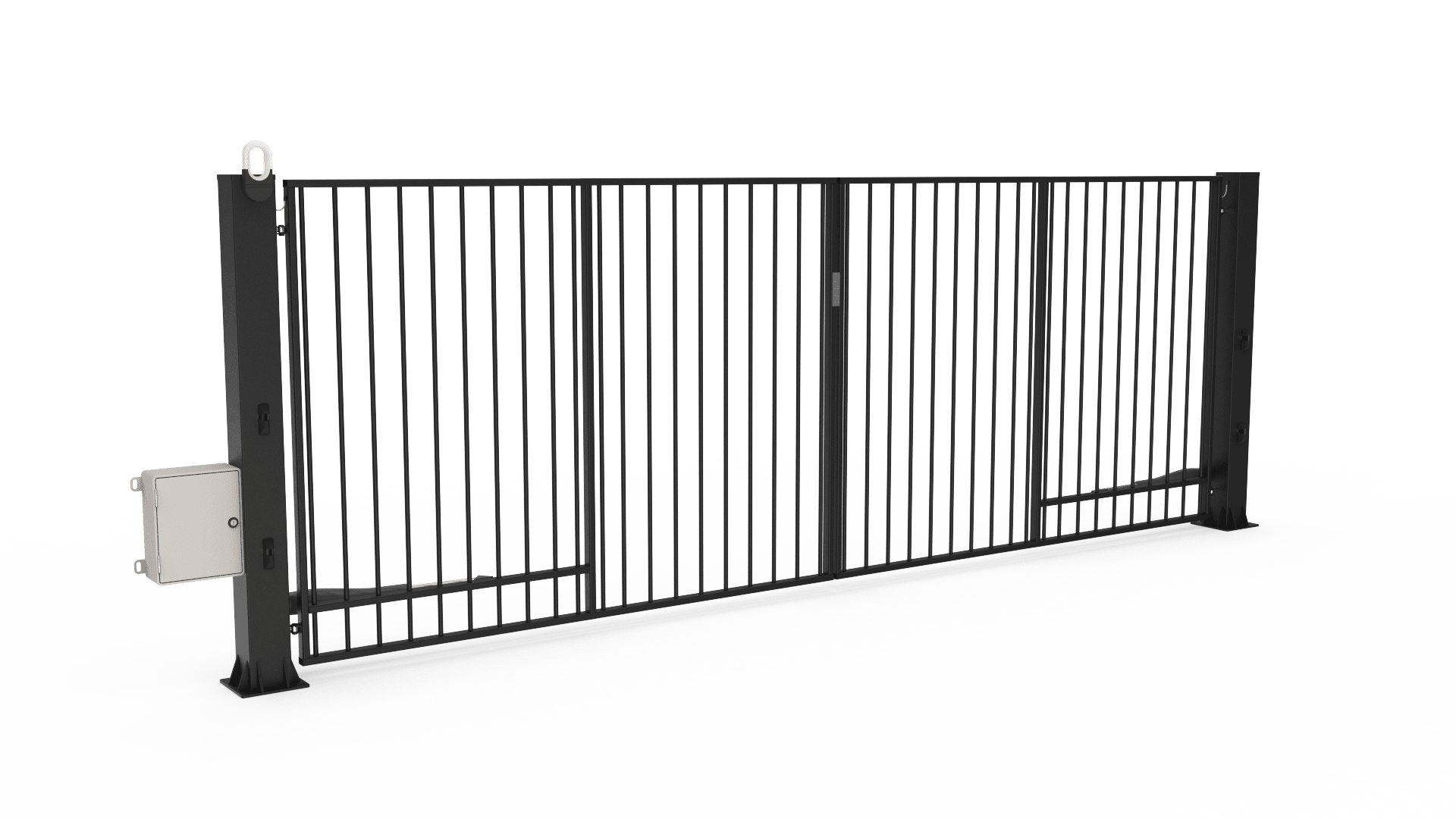 FFL 60D Double Leaf Vertical Bar Swing Gate with Automation Bundle ...