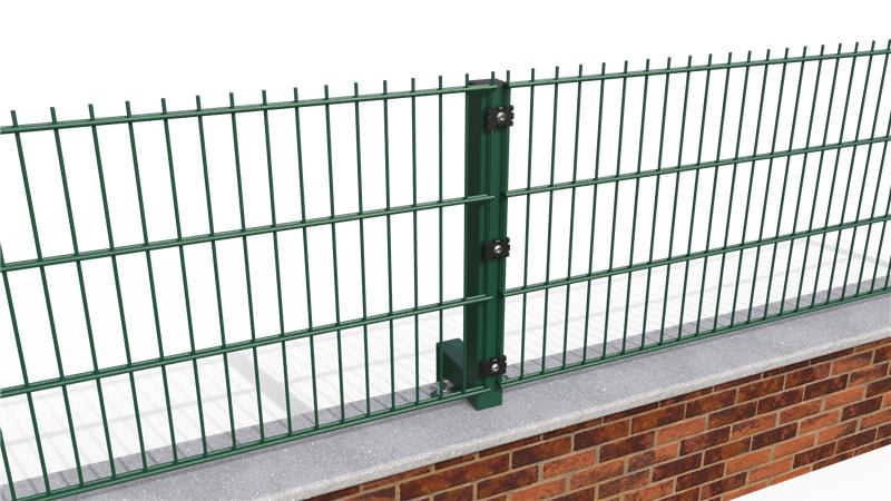 868 Mesh Intermediate Post Kit for Brick Wall Mounting | First Fence Ltd