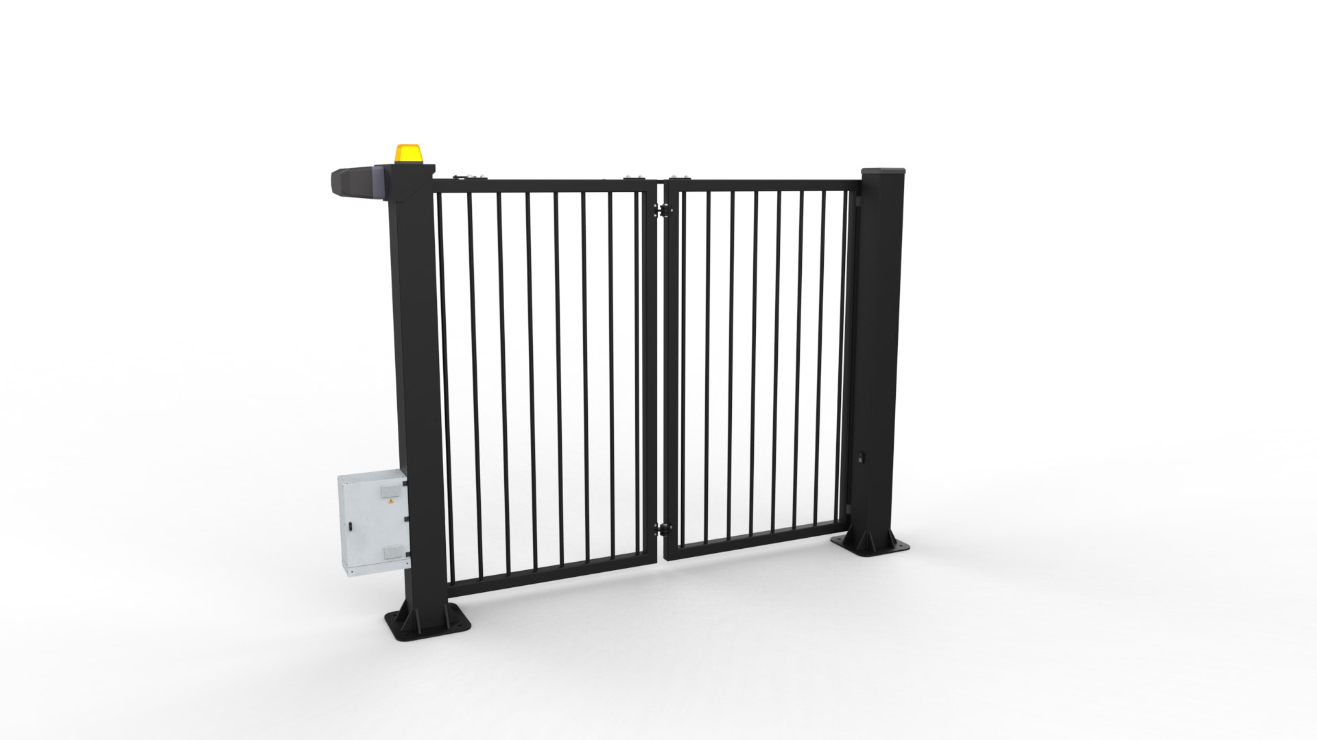 RapidFold Vertical Bar Single Leaf Bi-Folding Speed Gate | First Fence Ltd