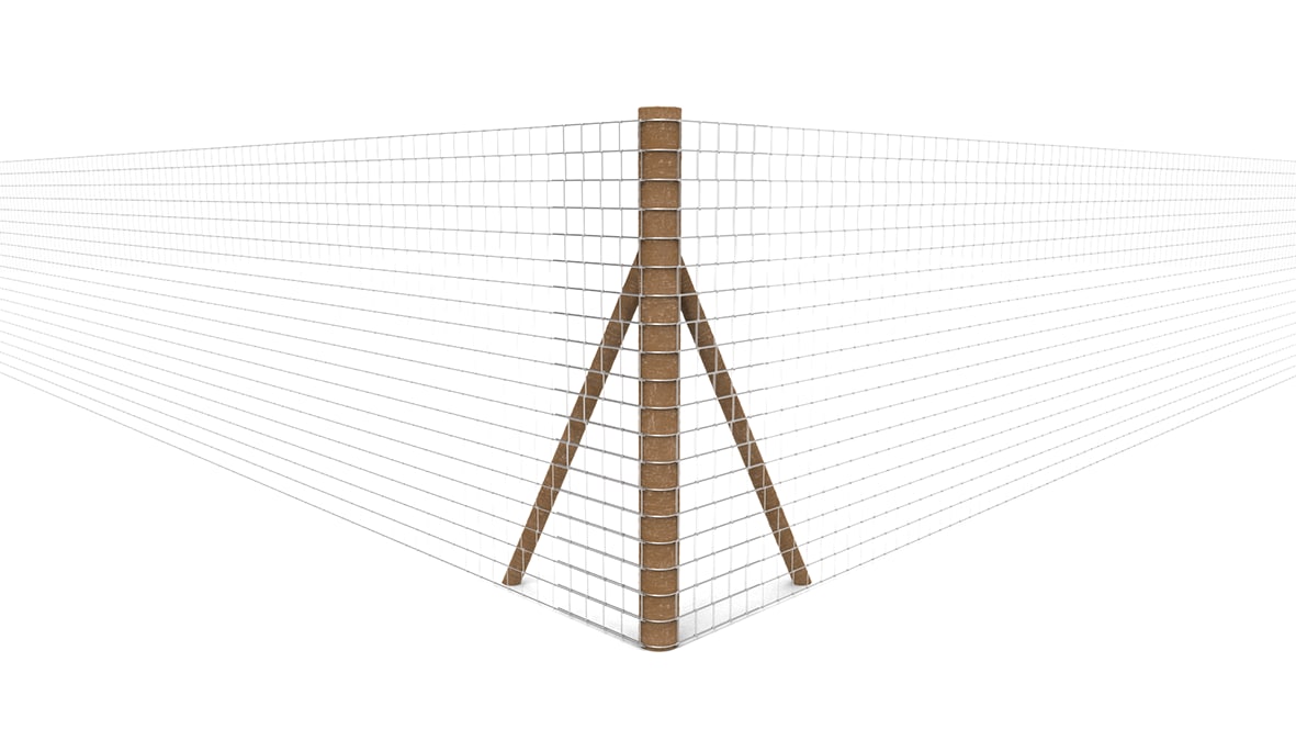 Creosoted Timber Corner Strainer Kit for 180cm Fencing | First Fence Ltd