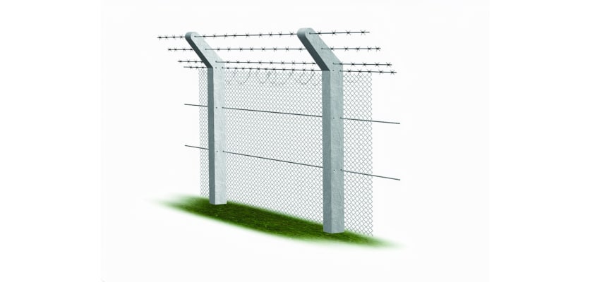 Concrete Chain Link Cranked Corner Out Post Kit to Suit 2.4m Height ...